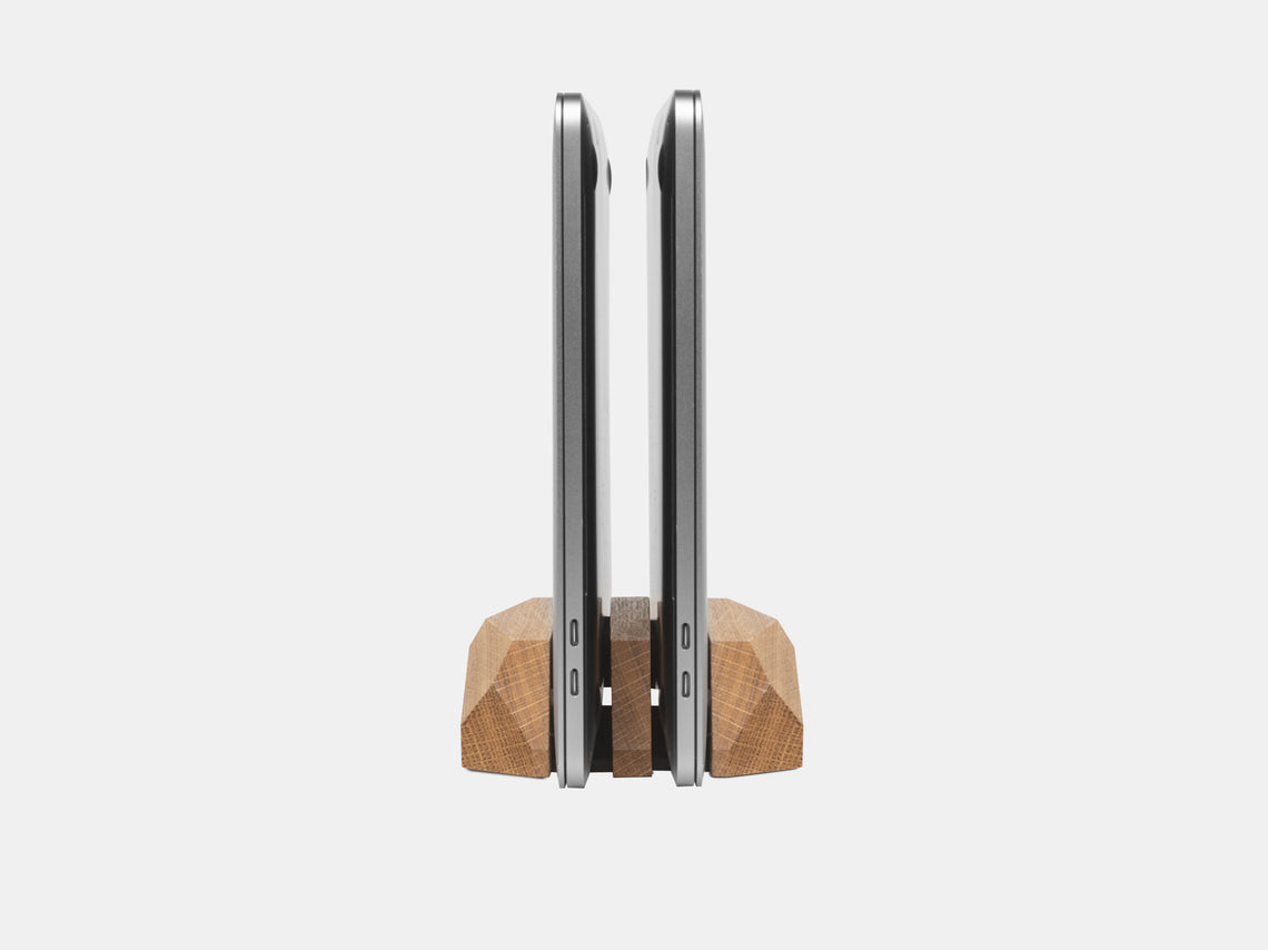 Dual Laptop Dock - double laptop vertical dock | Oakywood.shop
