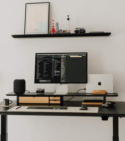 Desk Shelf Bundle | Ergonomic Monitor Stand with Drawer for Organized ...