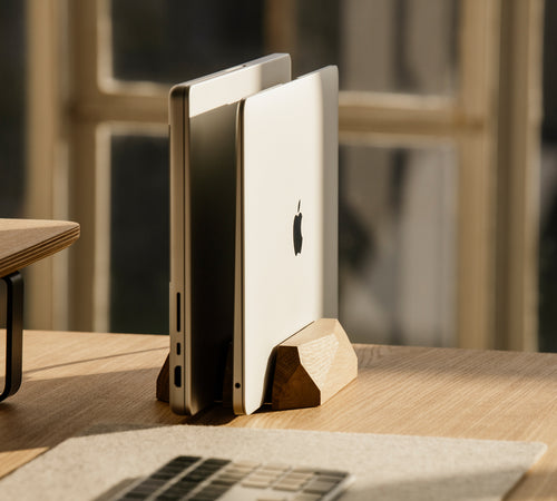 Dual Laptop Dock - double laptop vertical dock | Oakywood.shop