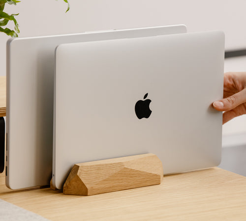 Dual Laptop Dock - double laptop vertical dock | Oakywood.shop